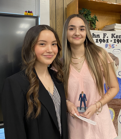 FBLA members Brooklyn Waters and Victoria Tucker present winning ...