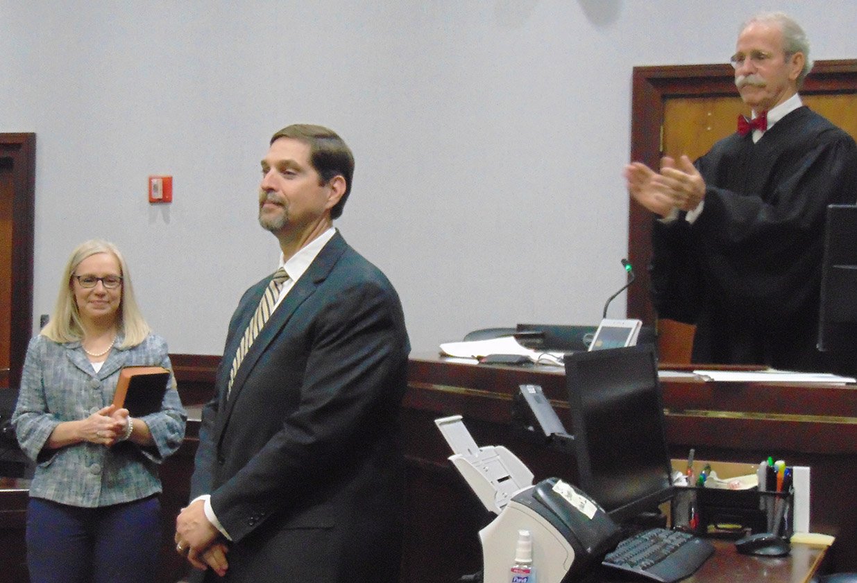 Judge Matt Hube ceremonially sworn in by retiring Judge Peed ...