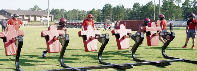 PHOTOS: Redskins first day of football practice - Bryan County News